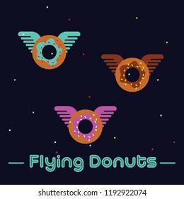 Flying Sweet Donuts Stock Vector (Royalty Free) 1192922074 | Shutterstock