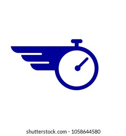 Flying Time Shows Stopwatch Motion Stock Vector (Royalty Free ...