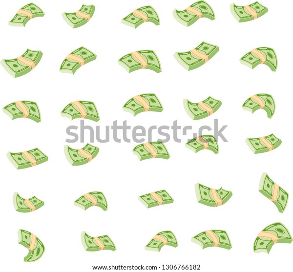 Flying Wad Money Flat Vector Cartoon Stock Vector (Royalty Free ...