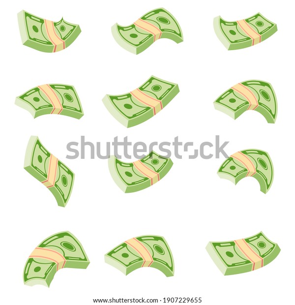 Flying Wad Money Flat Vector Cartoon Stock Vector (Royalty Free ...