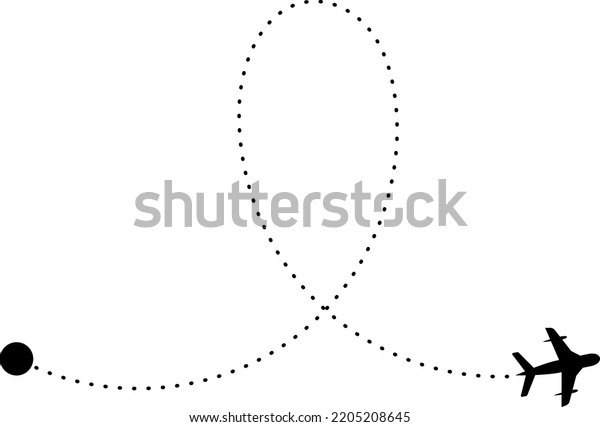 Flying Way Dotted Line Plane Flight Stock Vector (Royalty Free ...