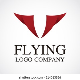 Flying Wing Curve Abstract Vector Logo Stock Vector (Royalty Free ...