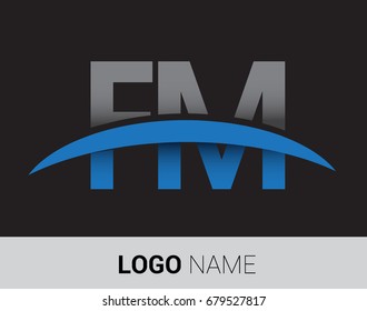 Fm Initial Logo Company Name Colored Stock Vector (Royalty Free ...