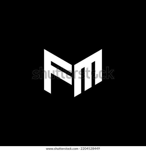 Fm Letter Logo Design Black Background Stock Vector (Royalty Free ...
