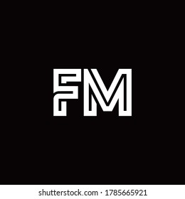 Fm Monogram Logo Abstract Line Design Stock Vector (Royalty Free ...
