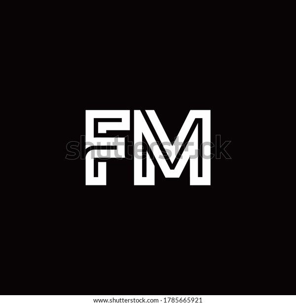 Fm Monogram Logo Abstract Line Design Stock Vector (Royalty Free ...