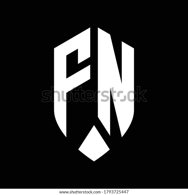 Fn Logo Monogram Emblem Shield Style Stock Vector (Royalty Free ...