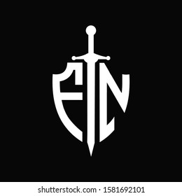 Gn Logo Shield Shape Sword Stock Vector (Royalty Free) 1581692029