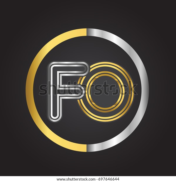 Fo Letter Logo Circle Gold Silver Stock Vector (Royalty Free) 697646644 ...
