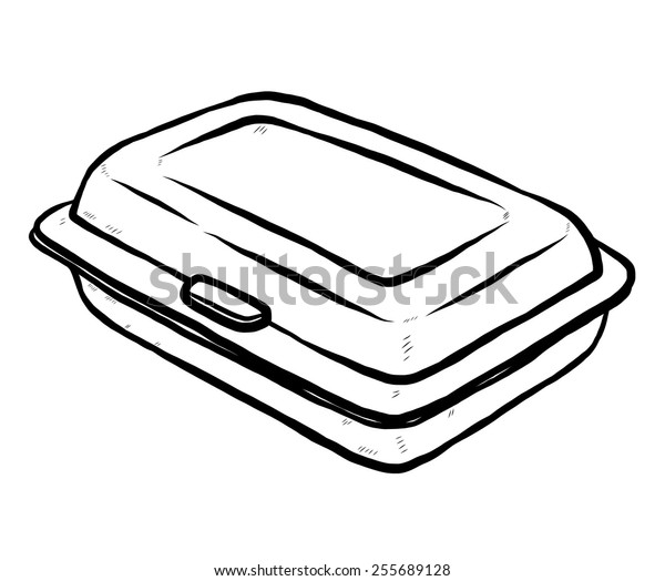 Foam Meal Box Cartoon Vector Illustration 스톡 벡터(로열티 프리) 255689128