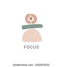 Focus Flat Vector Illustration Motivational Drawing Stock Vector ...