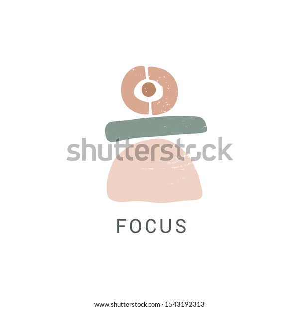 Focus Flat Vector Illustration Motivational Drawing: vector de stock ...