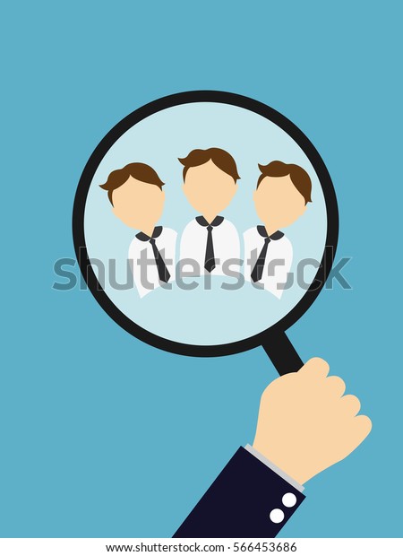 Focus Group Magnifying Glass Stock Vector (Royalty Free) 566453686 ...