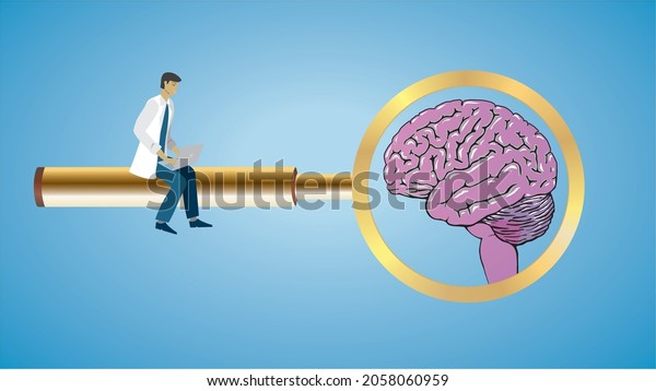 Focus On Brain Man Sitting On Stock Vector (Royalty Free) 2058060959 ...