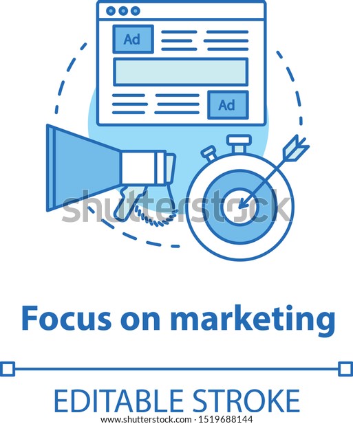 Focus On Marketing Blue Concept Icon Stock Vector (Royalty Free ...