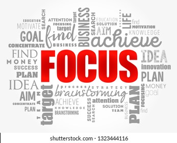 Focus Word Cloud Collage Business Concept Stock Vector (Royalty Free ...