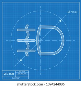 Fog Light Symbol Vector Hmi Dashboard Stock Vector (Royalty Free ...