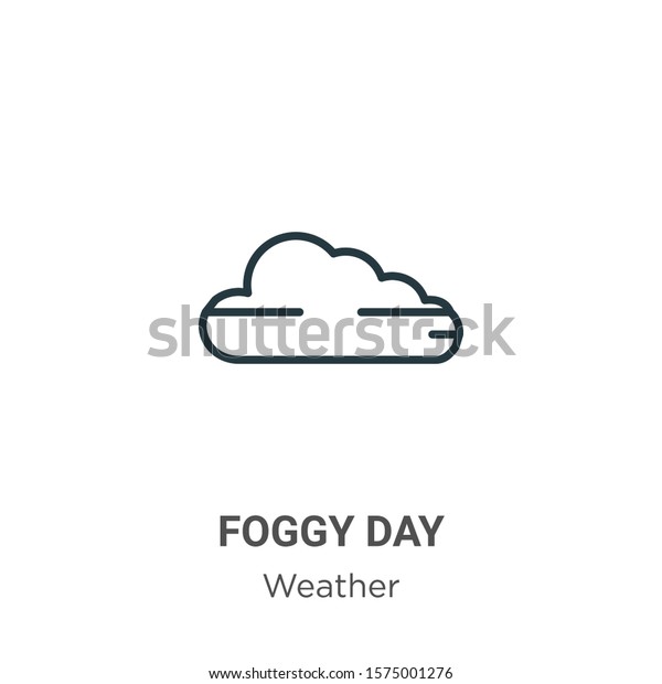 Foggy Day Outline Vector Icon Thin Stock Vector (Royalty Free ...