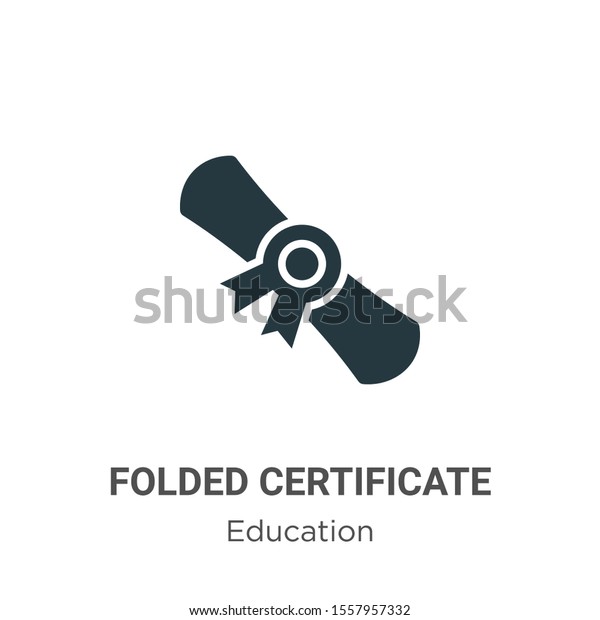 Folded Certificate Vector Icon On White Stock Vector (Royalty Free ...