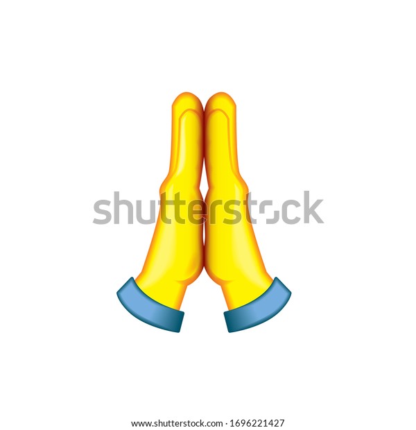 Folded Hands Emoji Praying Emoticon Isolated: стоковая векторная ...