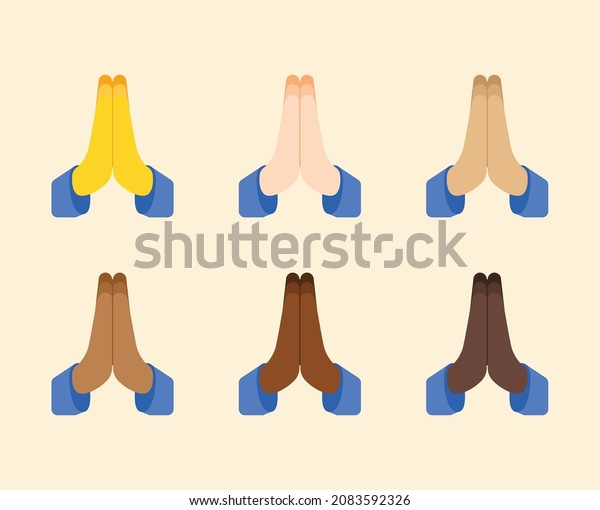 Folded Hands Gesture Icon Folded Hands Stock Vector (Royalty Free ...