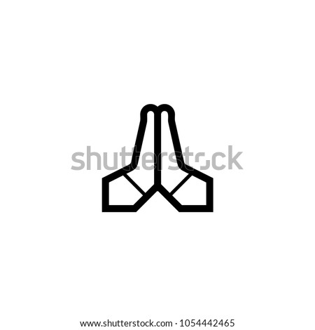 Folded Hands Icon Emoticon Hand Stock Vector (Royalty Free) 1054442465 ...
