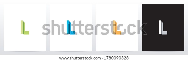 Folded Letter Logo Design L Stock Vector (Royalty Free) 1780090328 ...