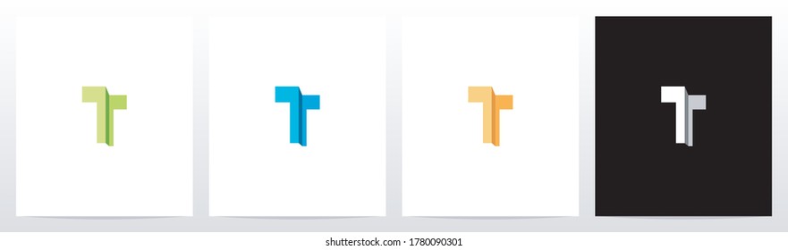 Folded Letter Logo Design T Stock Vector (Royalty Free) 1780090301 ...