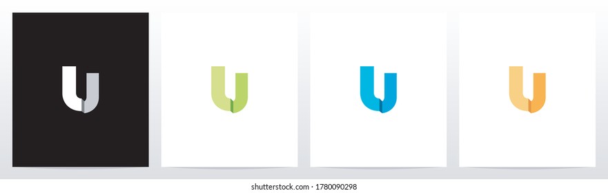 Folded Letter Logo Design U Stock Vector (Royalty Free) 1780090298 ...