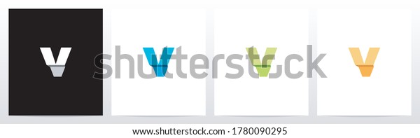 Folded Letter Logo Design V Stock Vector (Royalty Free) 1780090295