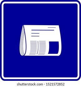 Folded Newspaper Blue Vector Sign Stock Vector (Royalty Free ...