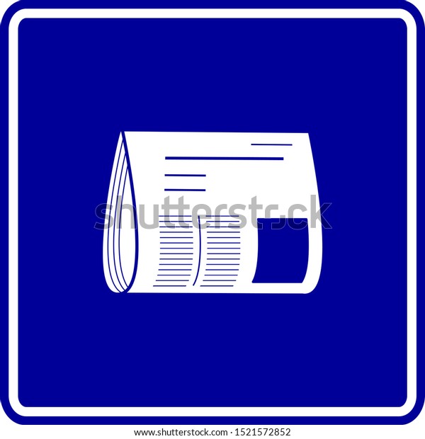 Folded Newspaper Blue Vector Sign Stock Vector (Royalty Free ...