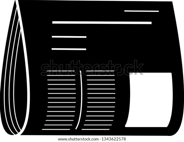 Folded Newspaper Symbol Stock Vector (Royalty Free) 1343622578