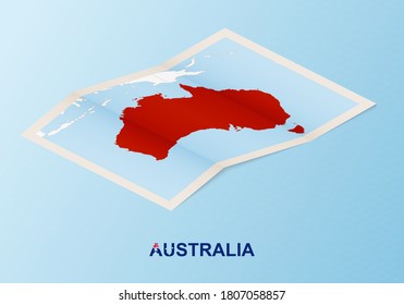 Folded Paper Map Australia Neighboring Countries Stock Vector (Royalty ...
