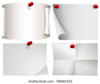 Folded Paper Pins Stock Vector (Royalty Free) 740401552 | Shutterstock
