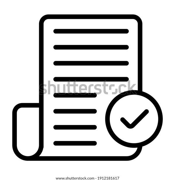 Folded Paper Tick Mark Verified Document Stock Vector (Royalty Free ...