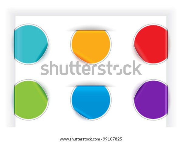 Folded Stickers Stock Vector (Royalty Free) 99107825 | Shutterstock