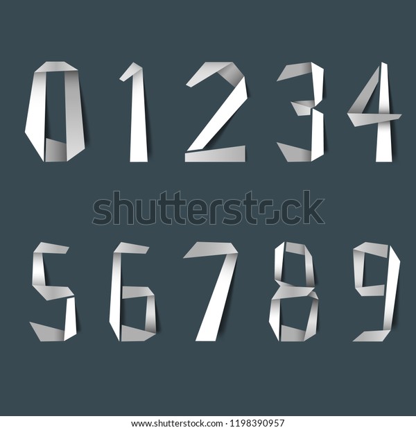 Folded White Design Paper Numbers Template Stock Vector (Royalty Free ...