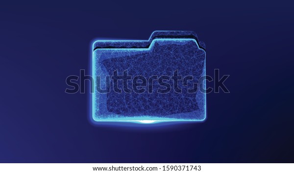 Folder Abstract Low Poly Wireframe Mesh Stock Vector (Royalty Free ...