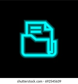 Folder Blue Glowing Neon Ui Ux Stock Vector (Royalty Free) 692545639 ...