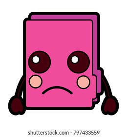 Folder Document Kawaii Cute Cartoon Stock Vector (Royalty Free ...