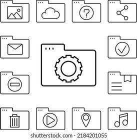Folder Gear Icon Collection Other Items Stock Vector (Royalty Free ...
