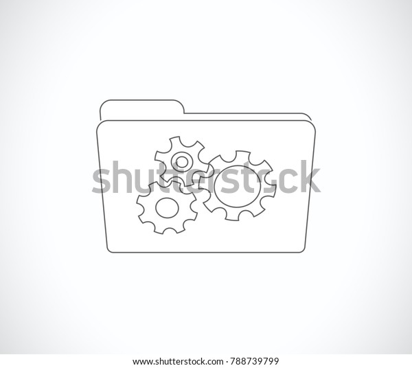 Folder Gears Outline Icon Stock Vector (Royalty Free) 788739799 ...