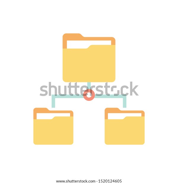 Folder Hierarchy Vector Flat Icon Illustration Stock Vector (Royalty ...