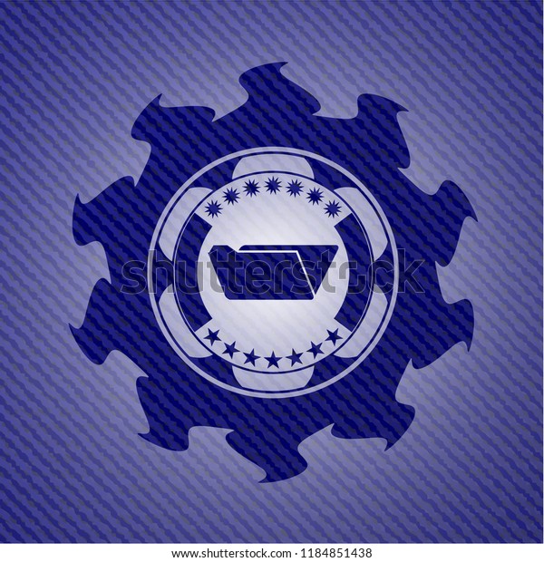 Folder Icon Inside Badge Jean Texture Stock Vector (Royalty Free ...