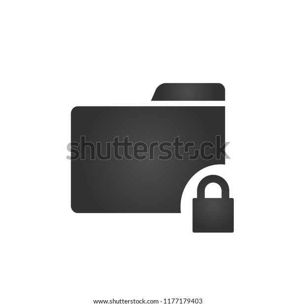 Folder Icon Lock Icon Protected Trendy Stock Vector (Royalty Free ...