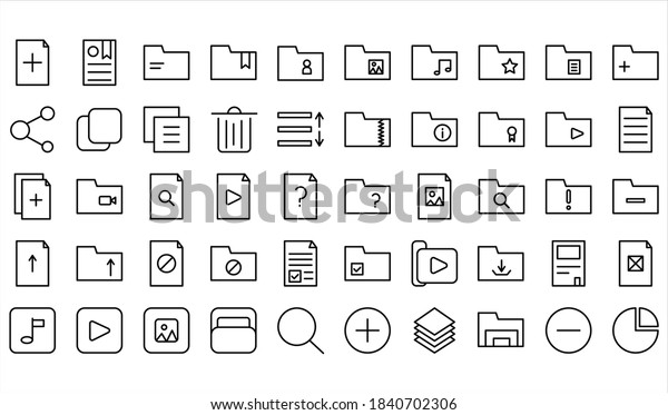 Folder Icon Pack Icons Minimalist Concept Stock Vector (Royalty Free ...