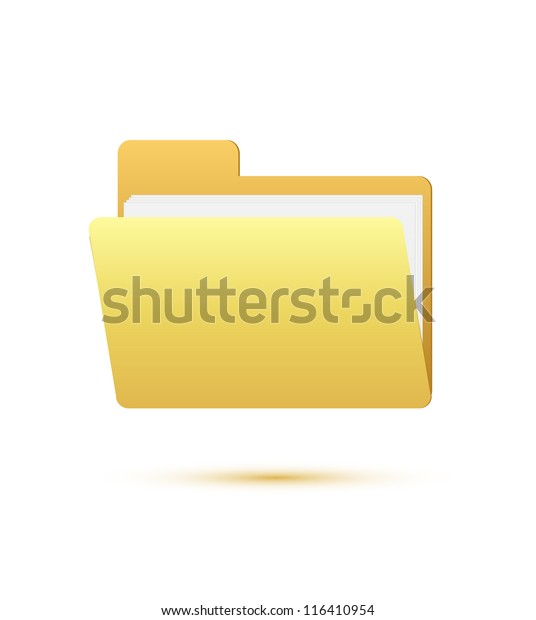 Folder Icon Paper On White Stock Vector (Royalty Free) 116410954