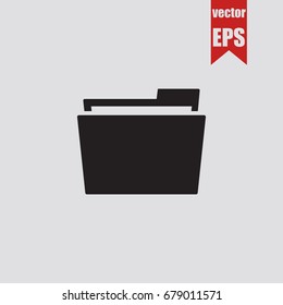 Grey Folder Icon Isolated On Transparent Stock Vector (Royalty Free ...