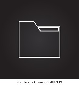 Folder Icon White Outline Icon On Stock Vector (Royalty Free) 535887112 ...